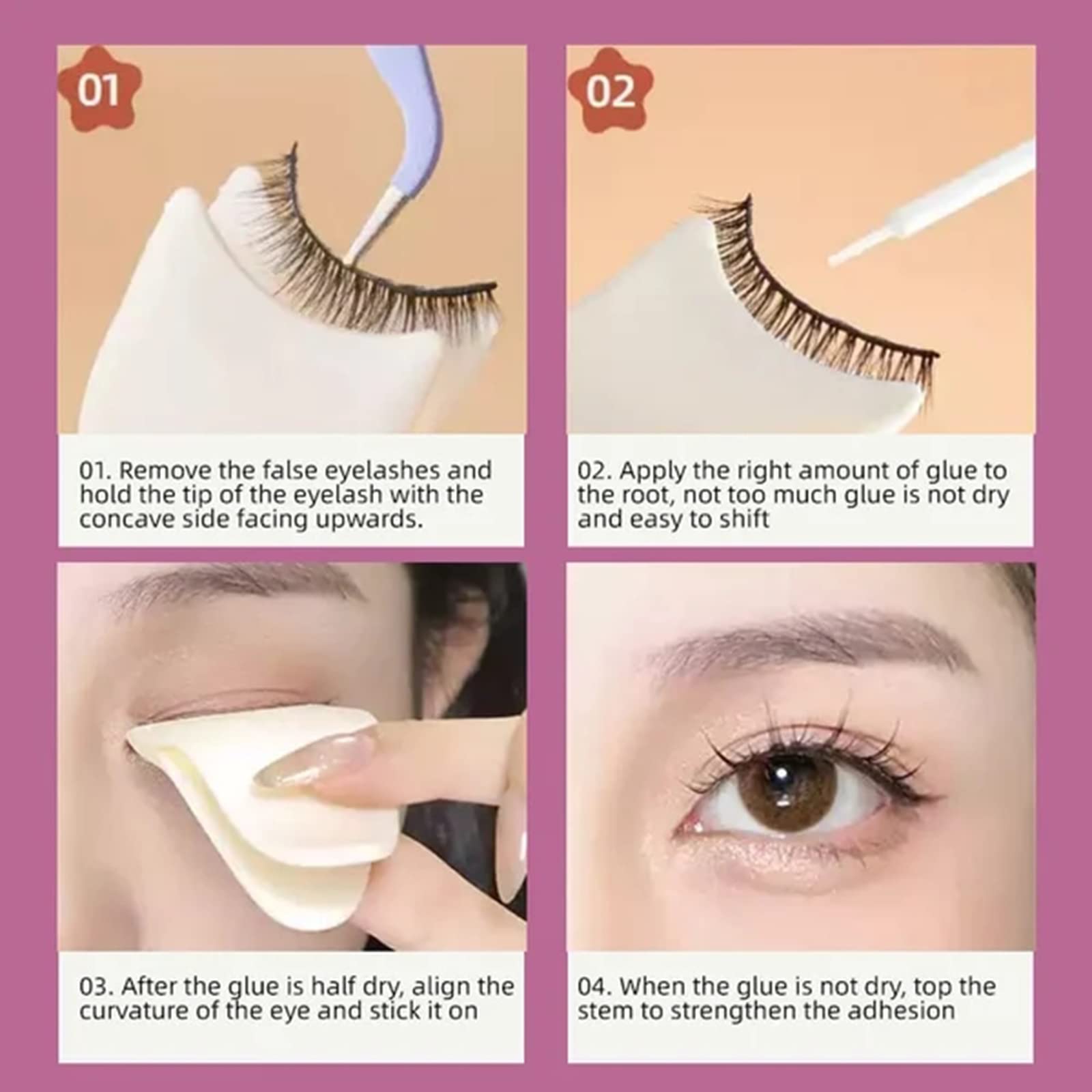 Artificial Eyelash Auxiliary Clip, Women Fashion Makeup Cosmetic Tool False Fake Eye Lash Applicator Easy Beauty Clip For Girls, White (1pcs)