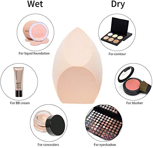 Makeup Sponge Blender & Holder, BIG & SOFT Beauty Makeup Blender Puff Foundation Sponges Set, Applicator Beauty Blending Blenders & Sponge Holder, Concealer Sponge for Liquid Powder Sunscreen (A SET)