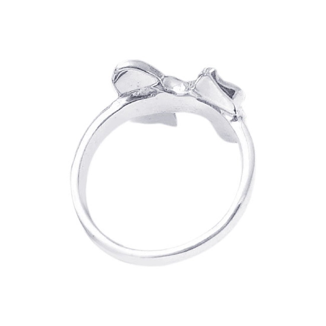 AeraVida Cute Little Bow Knot Promise Band .925 Sterling Silver Ring (5)