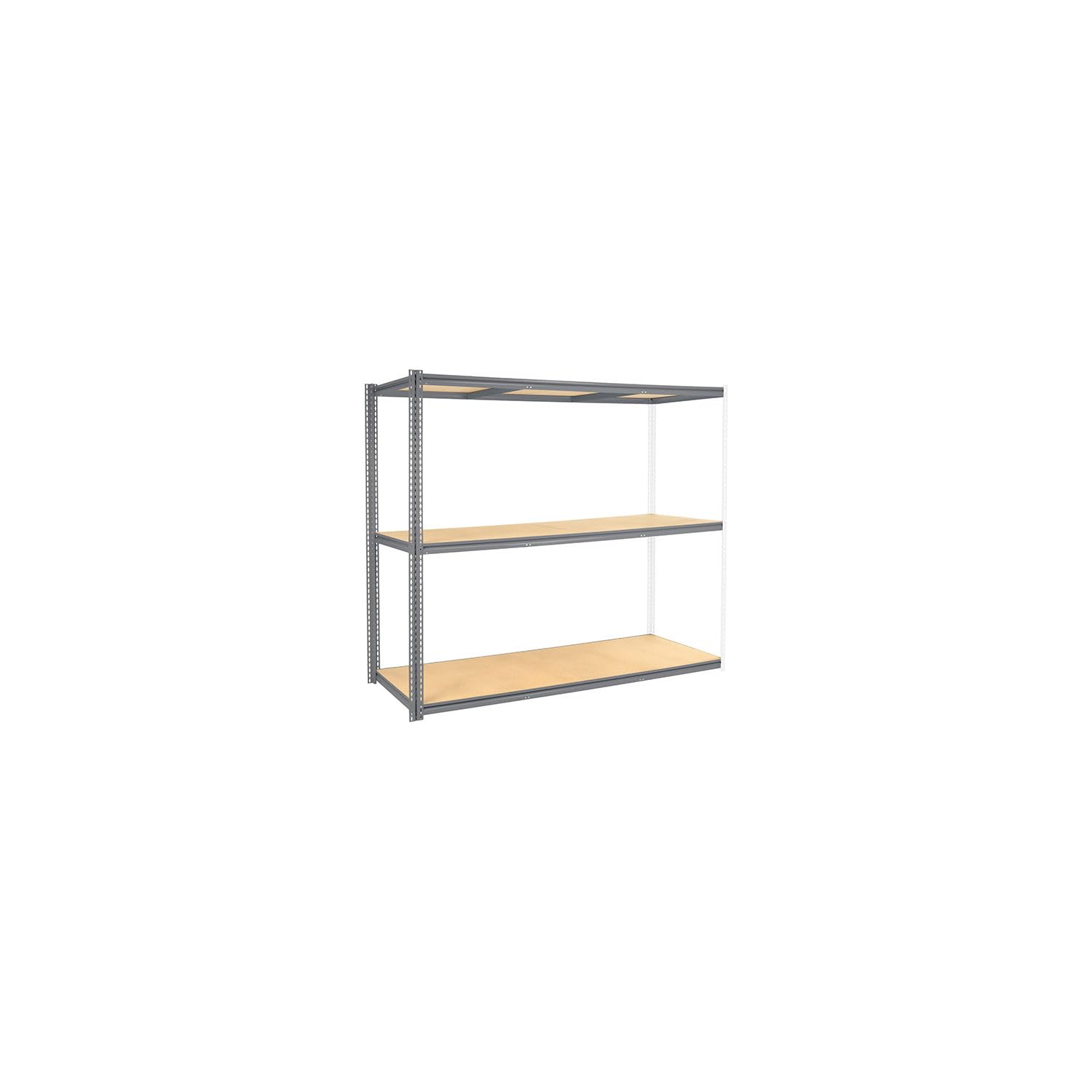 Global Industrial High Capacity Add-On Rack 96x24x60 Levels Wood Deck 800 Lb Per Level GRY