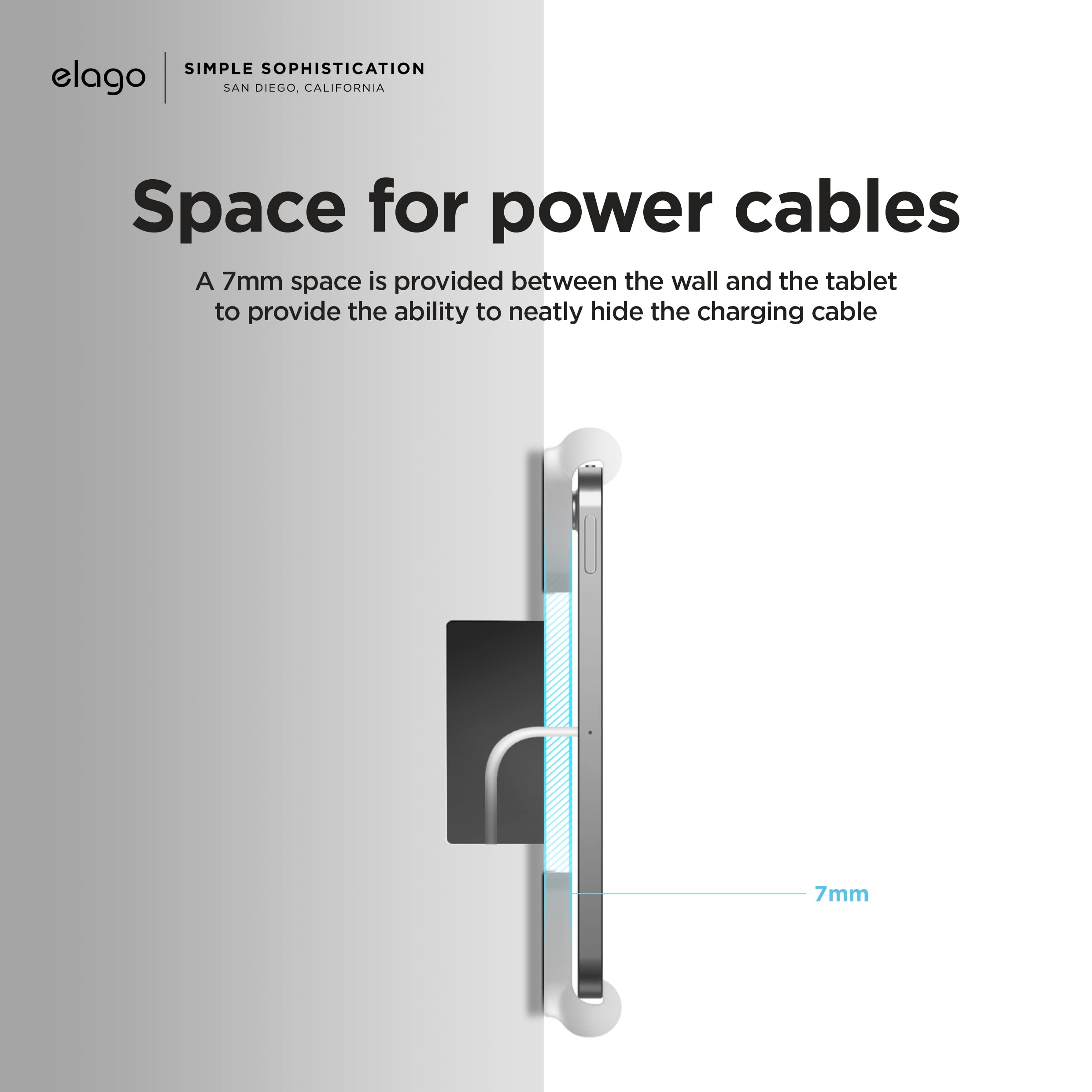 elago Home Hub Mount [White] - [iPad Wall Mount][Homekit Mount][Easy Installation][Scratch-Free][Cable Management Included] - for Mini, Air, Pro