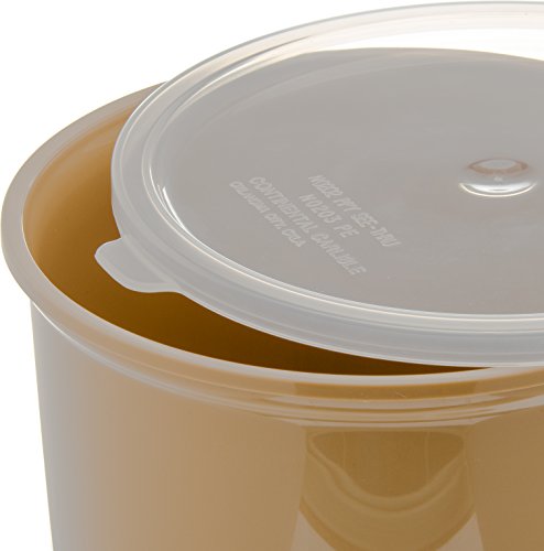 Carlisle FoodService Products Round Storage Container with Lid, 2.7 Quart Crock, Beige