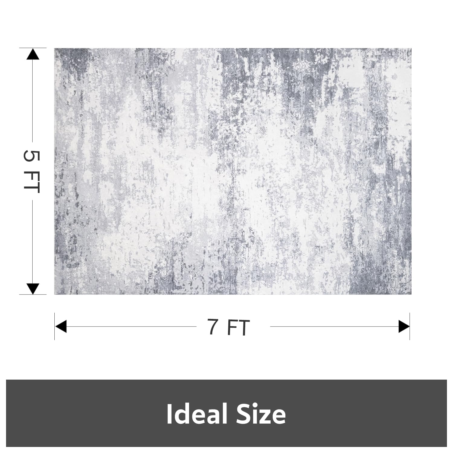 AMOAMI Area Rugs 5x7 Distressed Modern Abstract Washable Rug Soft Fluffy Indoor Carpet Non Slip Area Rug for Living Room Bedroom Dining Room Playroom Office