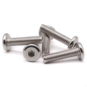 M6 x 10mm (50 PCS) Flat Round Head Socket Cap Screw, 304 Stainless Steel, Bright Finish, Full Thread, Connection Bolts, Furniture Screws 3D Printer Screws