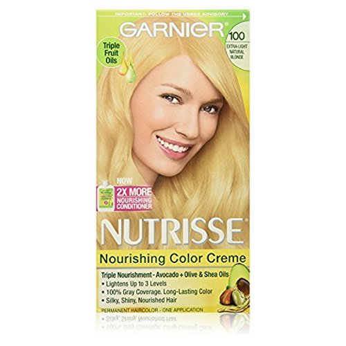 Garnier Nutrisse Nourishing Color Creme, Extra-Light Natural Blonde [100] 1 ea (Pack of 3)