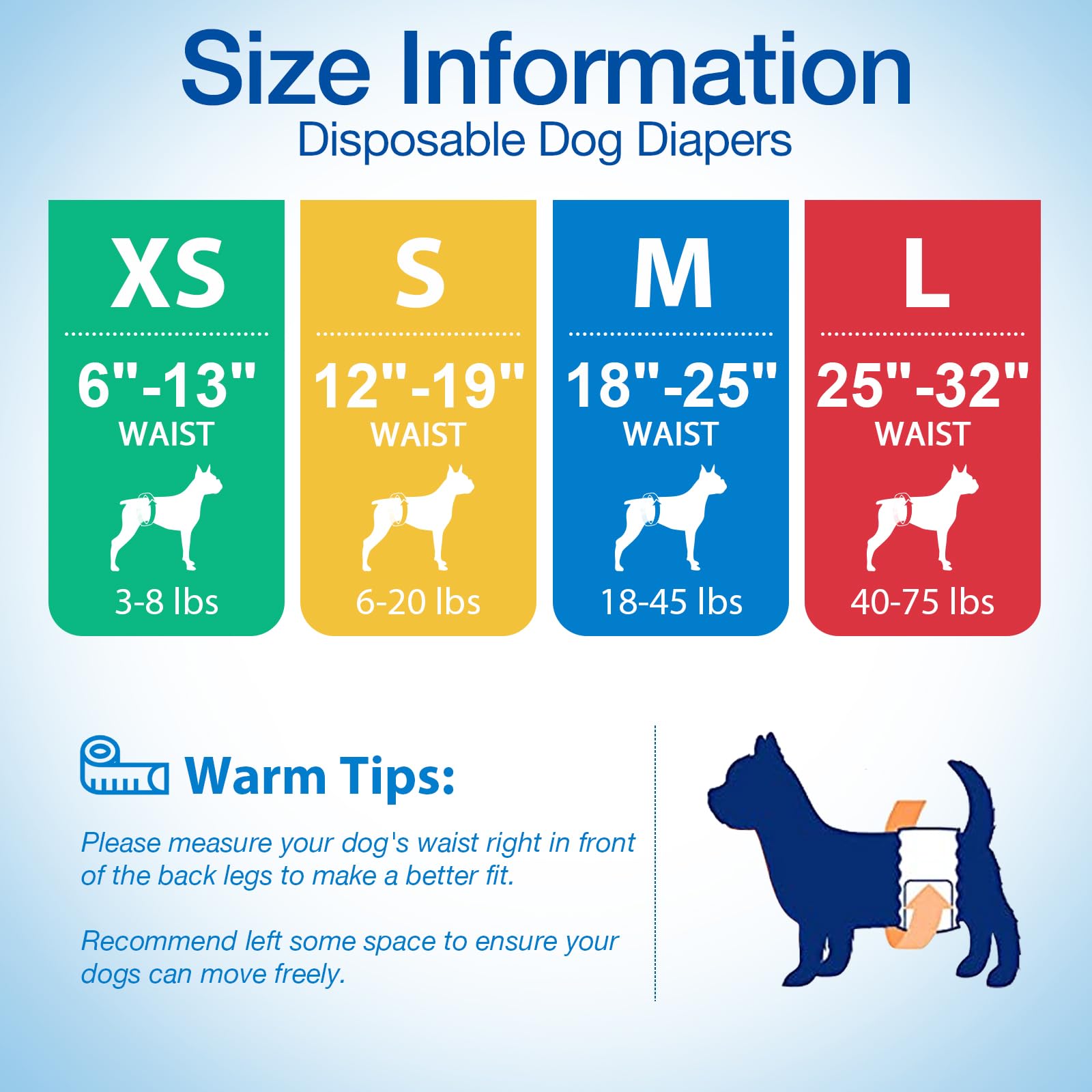 Pet Soft Disposable Male Dog Wraps - Dog Diapers for Male Dogs, Puppy Diapers 72pcs Small