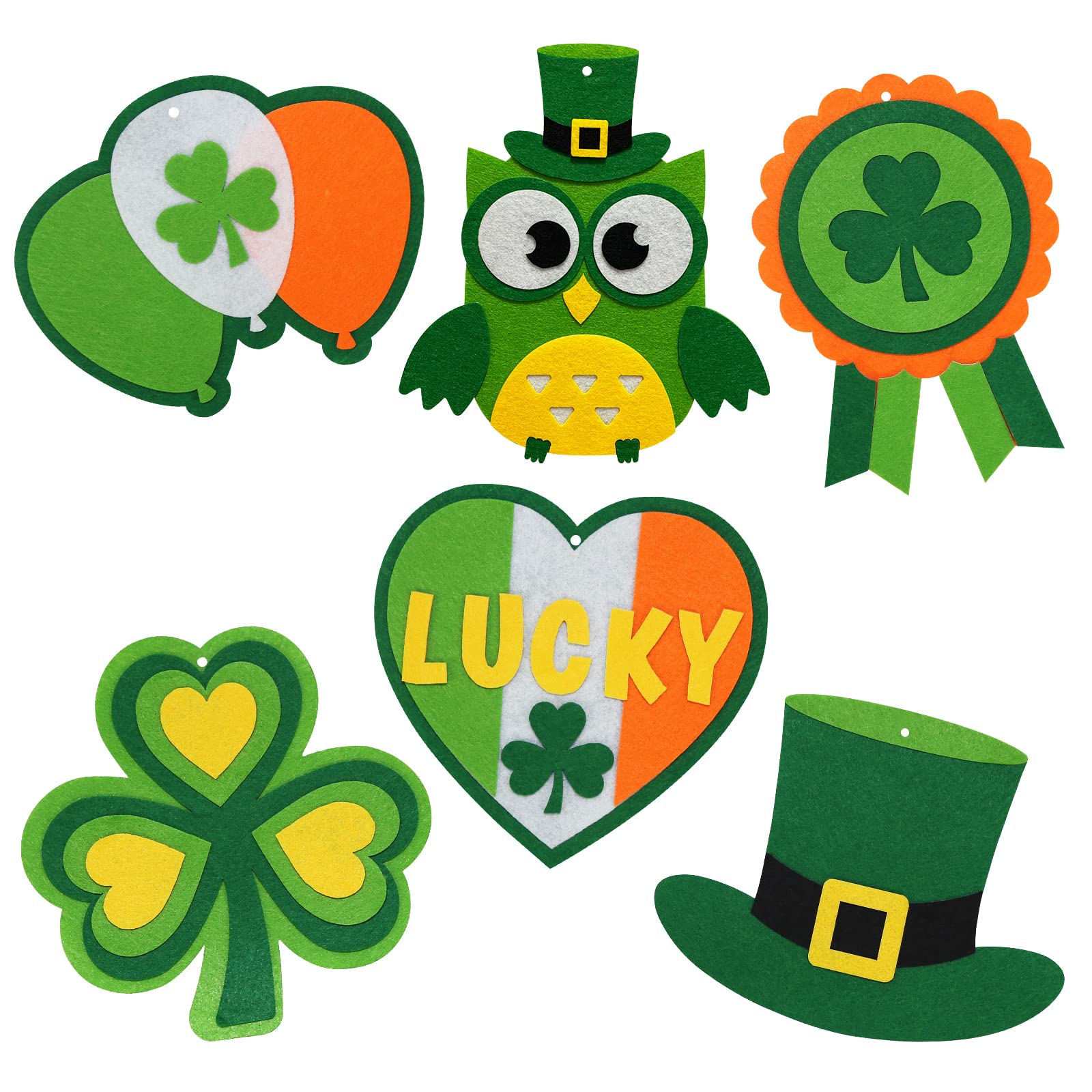 GloDreAm 12PCS Saint Patrick Day Craft Kit, Shamrock Lucky Irish Crafts for Kids Classroom Activity Party Favors Supplies