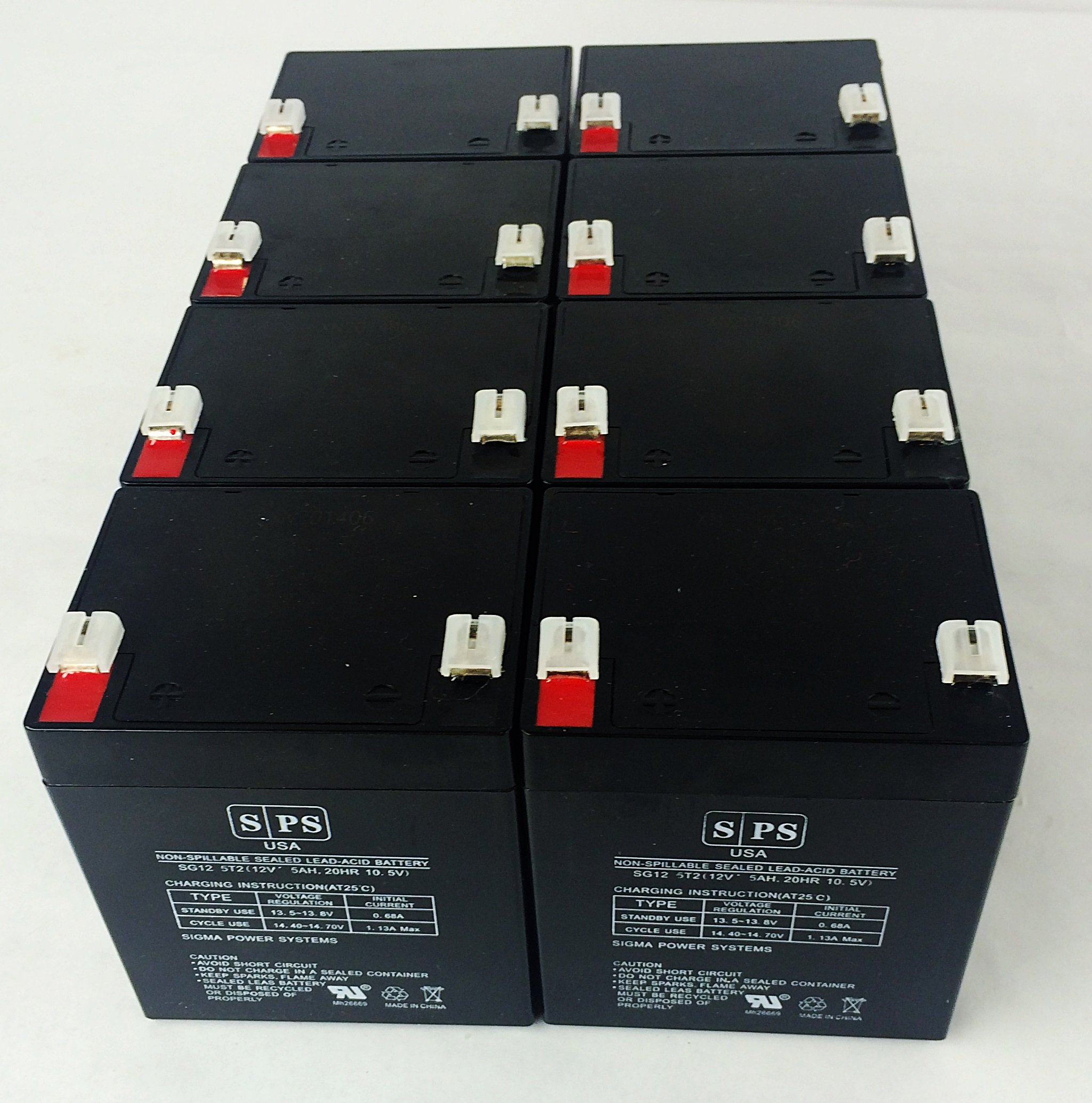 SPS 12v 5Ah Genesis NP5-12T, NP 5-12T .250 Terminal UPS Replacement Battery Brand (8 Pack)