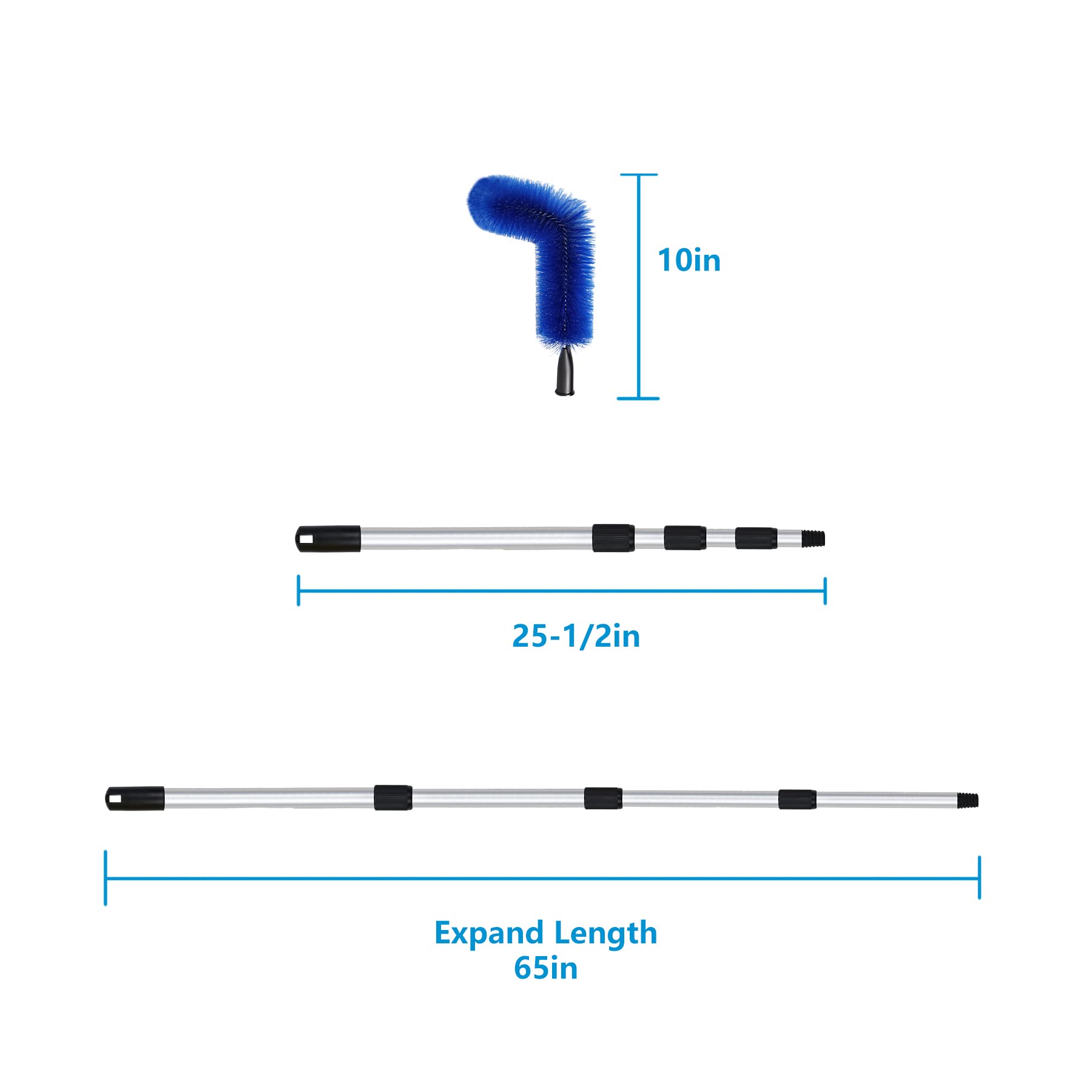 Air Jade Gutter Cleaning Brush, Adjustable Roofing Gutter Cleaning Tools From The Ground, Easy Cleaning Leaves and Debris
