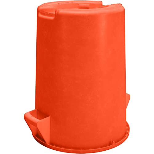 Carlisle FoodService Products Bronco Orange 32 Gallon Round Waste Bin Trash Container - 84103224 - Pack of 4