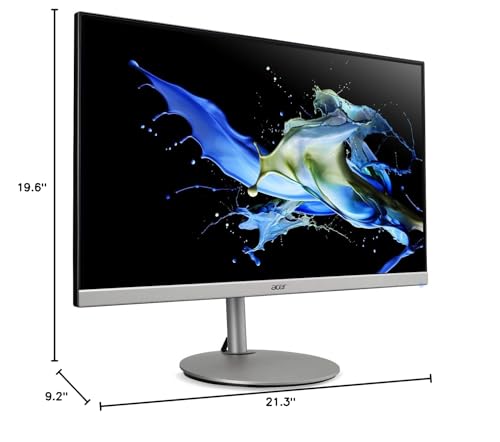Acer CB242Y bir 23.8" Full HD (1920 x 1080) IPS Zero Frame Home Office Monitor with AMD Radeon Free Sync - 1ms VRB, 75Hz Refresh, Height Adjustable Stand with Tilt & Pivot (HDMI & VGA ports),Black