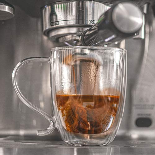 GROSCHE Cyprus Double-walled Glass Coffee Mug Heatproof Insulating Double Walled Glass Mug, Excellent for Tea or Coffee - Large Capacity 500 ml, 16 fl. oz capacity (Cyprus)