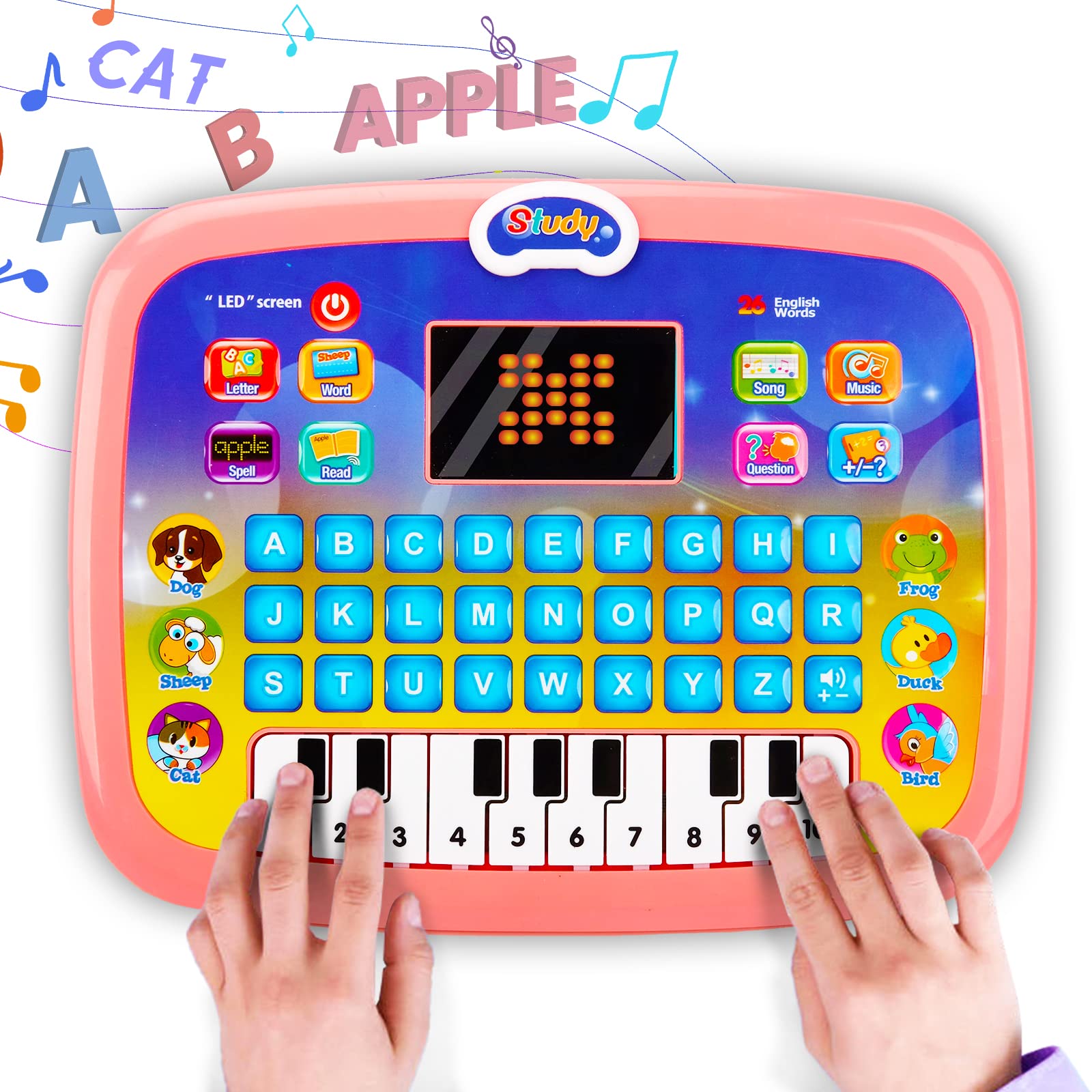 Gift for 2 3 4 Year Old Girl Toddler, Kids Educational Tablet Toys for Girls Age 1 2 3 Kid Birthday Gift for 12 24 36 Months Baby Preschool Learning Computer Toy for 2-5 Year Old Boys Girls Kids