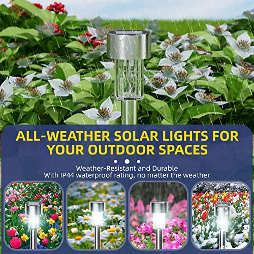 Cvosua Solar Outdoor Lights 12 Pack, Waterproof Outdoor Lights, Solar Garden Lights, Solar Powered Landscape Lighting for Pathway, Patio, Yard, Lawn, Walkway, Deck and Driveway