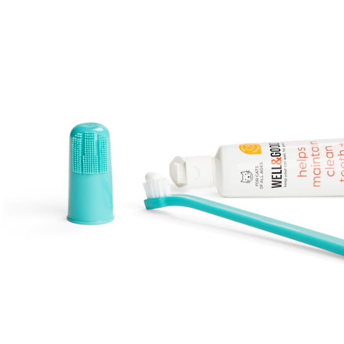 Well & Good Cat Dental Health Kit with Chicken Flavored Toothpaste 2.5 oz.