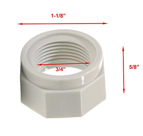 ATIE 280, 380, 480, 180 Pool Cleaner Feed Hose Nut D15 for Zodiac Polaris 280, 380, 480, 180 Pool Cleaners (6 Pack)