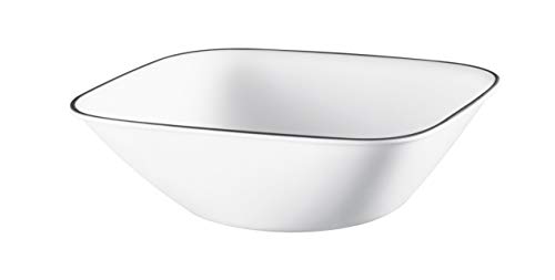 Corelle Vitrelle 18-Piece Service for 6 Dinnerware Set, Triple Layer Glass and Chip Resistant, Lightweight Square Plates and Bowls Set, Timber Shadows