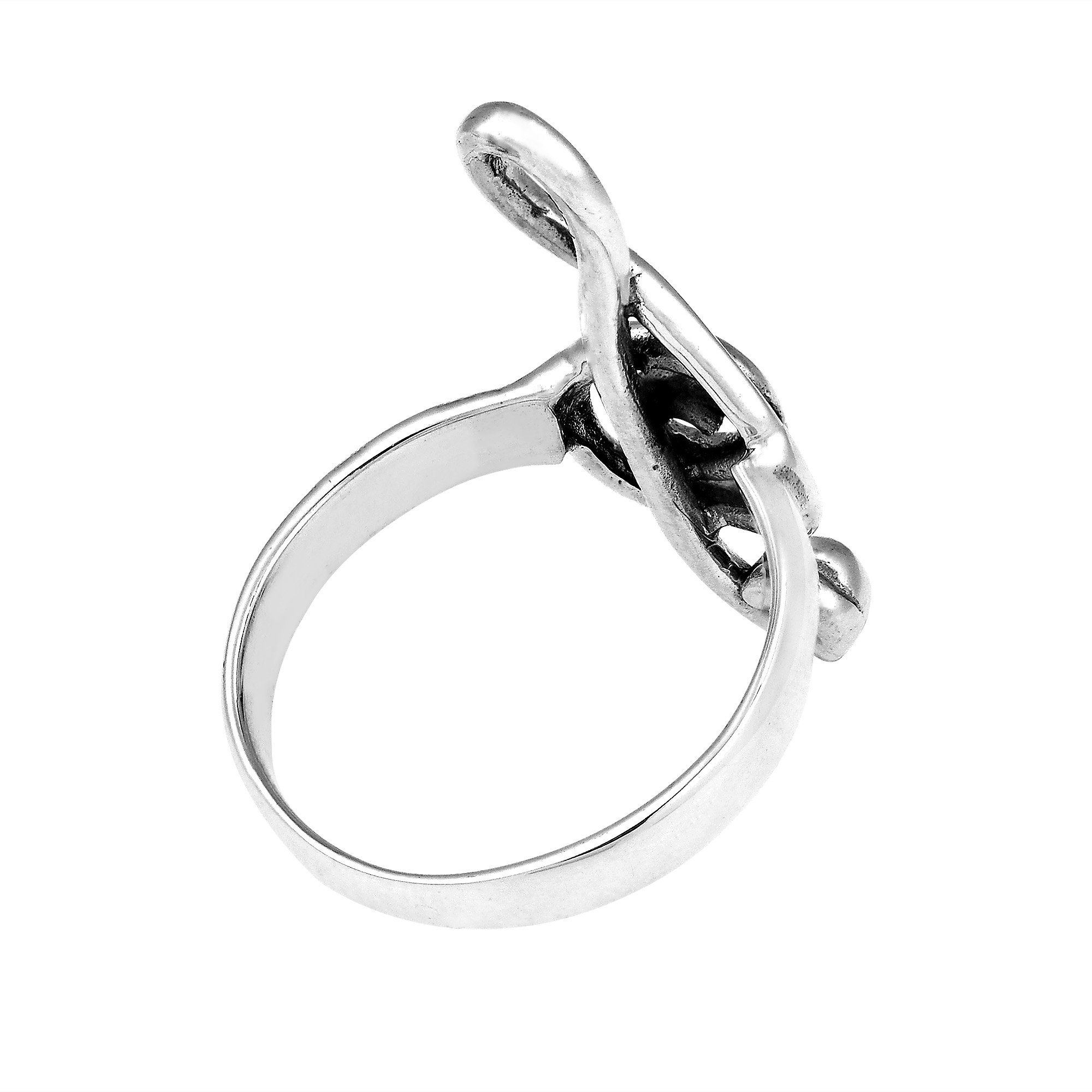 AeraVida Music Lover Raised Treble Clef Musical Note .925 Silver Ring (10)