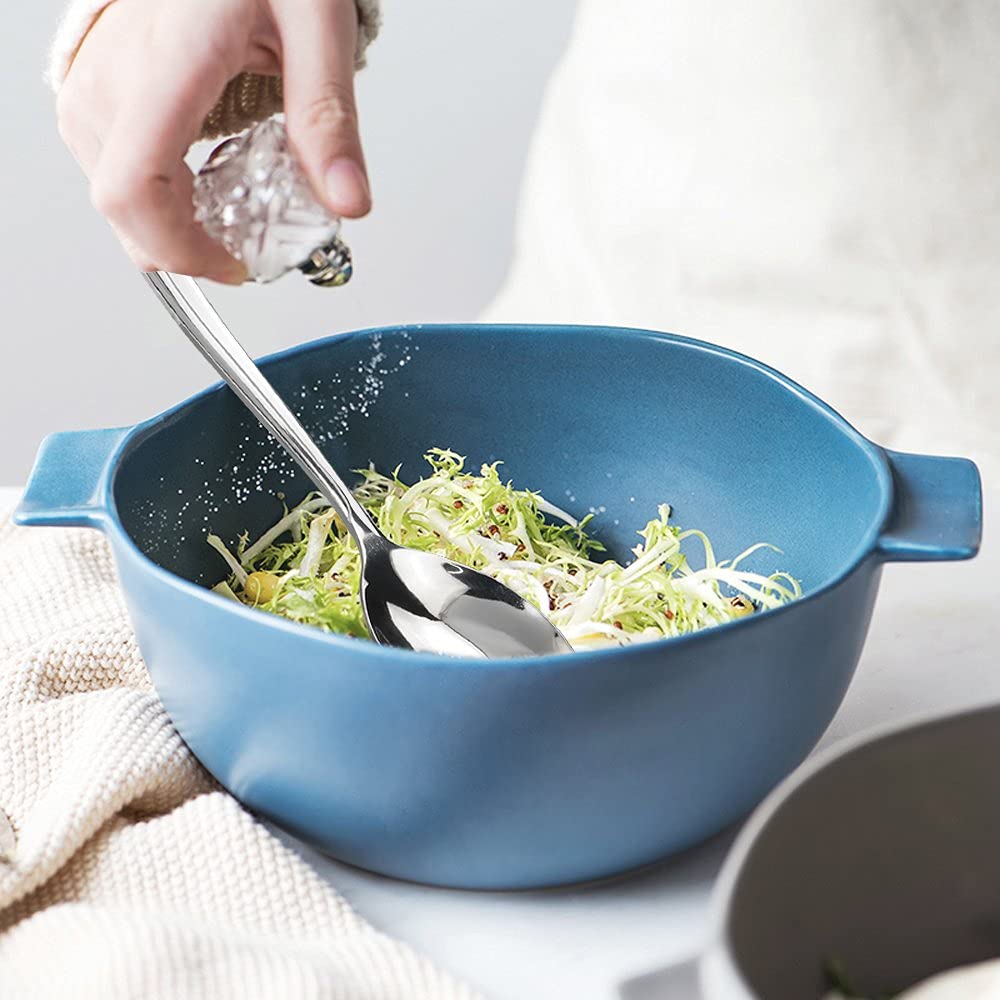 Anbers 8 Pieces Large Serving Spoons, 9.45 Inches, Stainless Steel Catering Serving Spoons