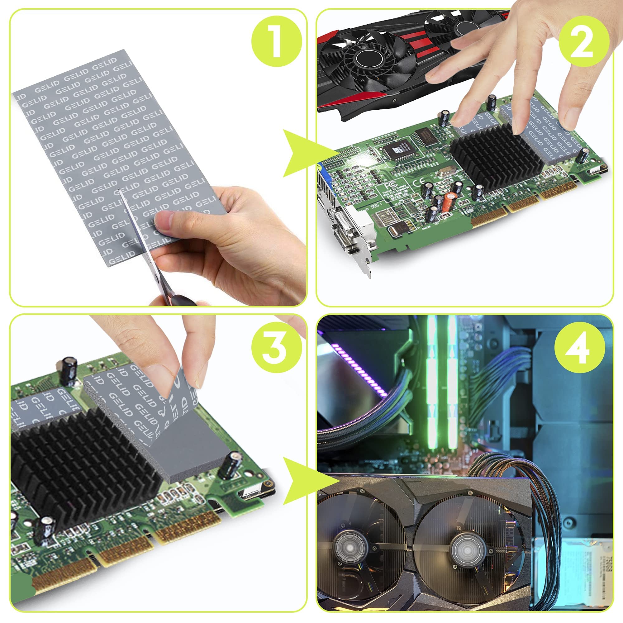 Gelid Solutions GP-Extreme Thermal Pad 80 x 40 x 2.0 mm Excellent Heat Conduction, Ideal Gap Filler Easy Installation Thermal Conductivity 12W