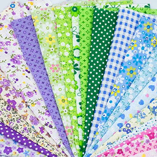 Foraineam 50 Pieces Assorted Cotton Craft Fabric Bundle 8" x 8" (20cm x 20cm) Printed Patchwork Squares for DIY Sewing Quilting Scrapbooking