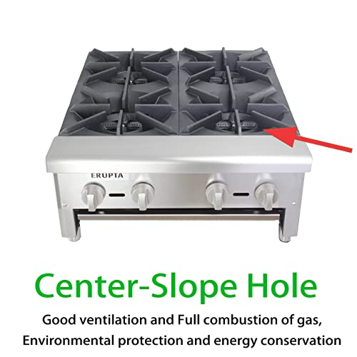 ERUPTA 24'' Commercial Hot Plate Natural/Propane Gas Cook Stove Range with 4 Burners BTU 112,000 Restaurant Equipment¡