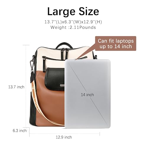 CLUCI Backpack Purse for Women Leather Large Backpack Fashion Designer Convertible Travel Daypack Purses