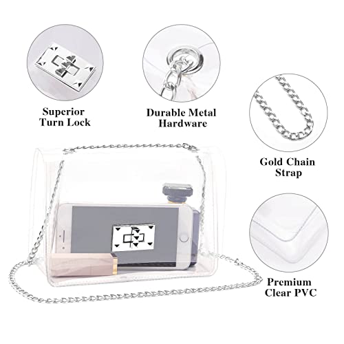 COROMAY Clear Purse for Women, Clear Bag Stadium Approved, Clear Crossbody Bag for Women