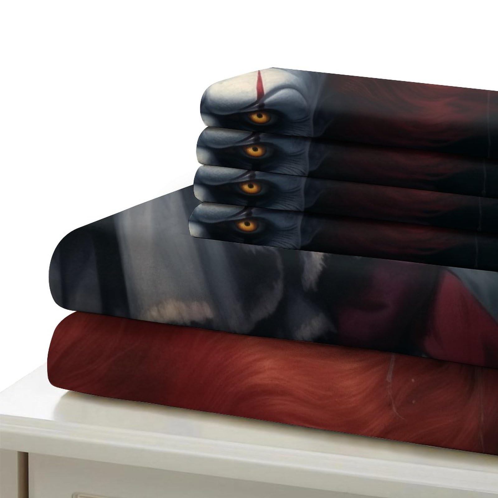BYTUGI Clown Comforter Covers 3D Printed Duvet Cover Quilt Cover Bedding Set 3 Pieces with Pillowcases Microfiber for Childrens and Adults with Zipper Closure Twin(173x218cm)