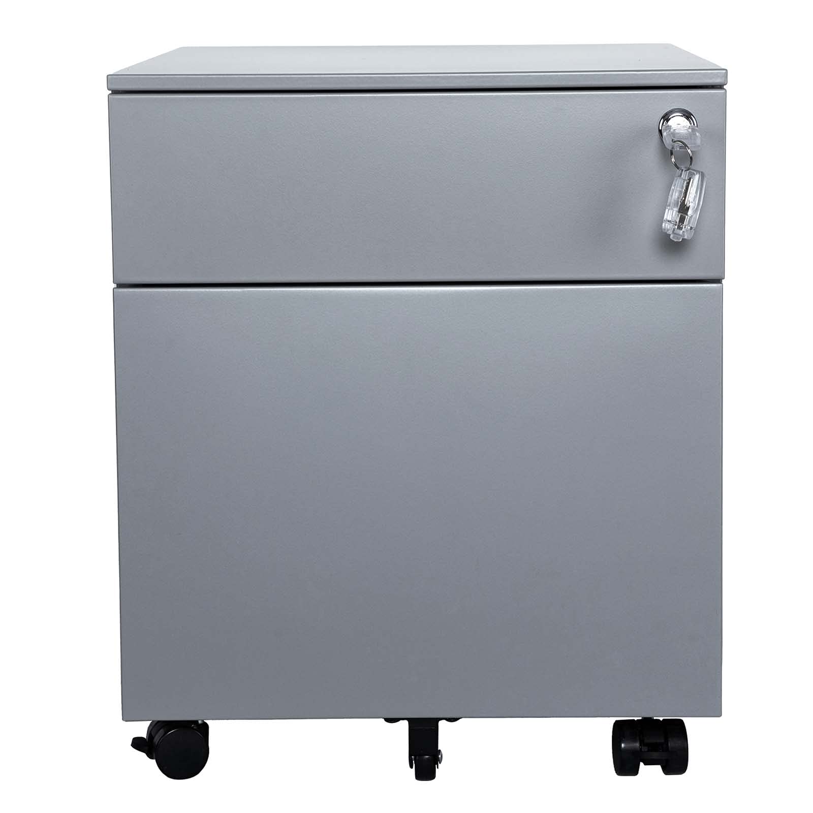 AIMEZO 2-Drawer Mobile File Cabinet Under Desk Storage for Home Office, Fully Assembled Silver