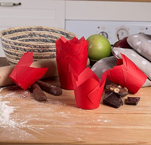 Baking Cups Tulip Cupcake Liners 150 pcs - Tulip Baking Paper Cups Multi-Color Tulip Paper Cupcake Muffin Liners