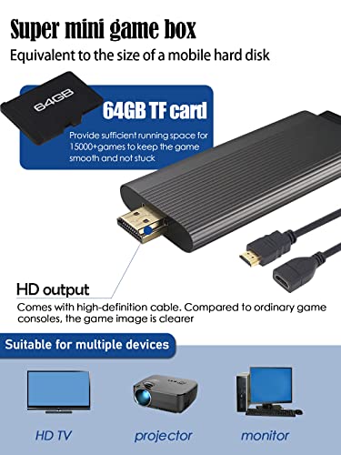 Fordim Retro Game Console, Built in 15000+ Classic Games, 2 Ergonomics Controller, 4K HD Output, Plug and Play Game Console, Ideal Gift for Kids and Adult