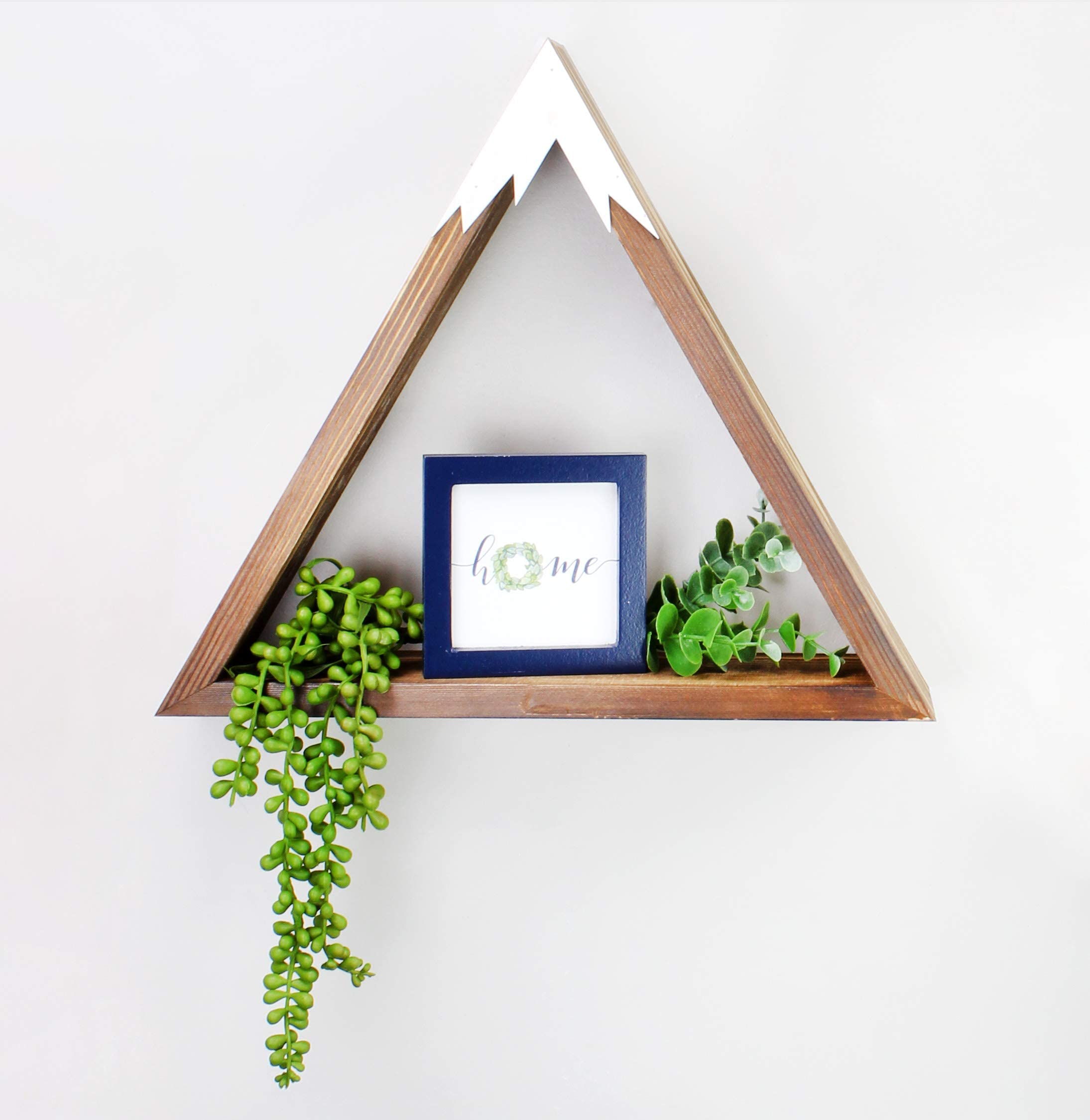 AuldHome Design Rustic Boho Mountain Shelves (Nesting Set of 3); Mountain-Shaped Wooden Floating Decorative Shelves