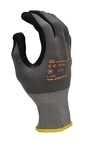 G & F Products 1529XL-DZ Knit Work Gloves, Textured Rubber Latex Coated For Construction, Black, XLarge,Gray