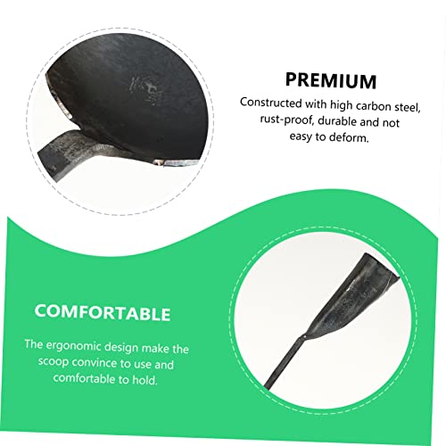 GANAZONO Forged Iron Spoon Mini Scoop Potting Scoop Garden Tractor Scoop Multitools Vegetable Planting Tools High Carbon Steel Spoon Cultivation Feeding Spoon Forging Dark Grey Bath Salt
