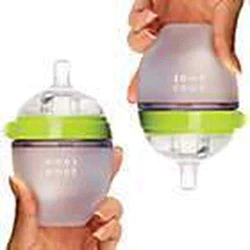 Comotomo - Soft Hygienic Silicone Baby Bottle Twin Pack 0-3m Green - 5 oz.