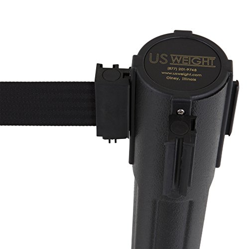 US Weight - U2000 Sentry Stanchion with 6.5 Foot Retractable Belt β Easy Connect Assembly (2-Pack), Black