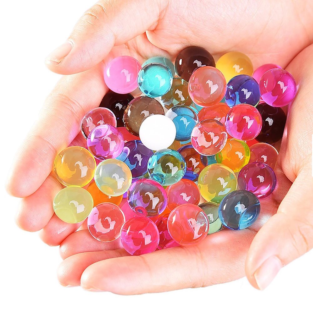 AINOLWAY Water Beads High Elastic Gel Pearls (40000pcs) Jelly Crystal Soil for Vase Fillers, Beads Turns Blue After Soaking in Water(9 Oz, Blue)(14 Year+)