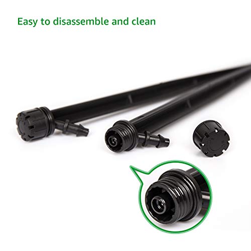 MIXC 50PCS Drip Emitters Sprayer with Stake Water Flow Adjustable for 1/4 inch Irrigation Tube Hose, 360 Degree Dripper Perfect for Irrigation System Watering Kits for Garden Patio Lawn Flower Bed