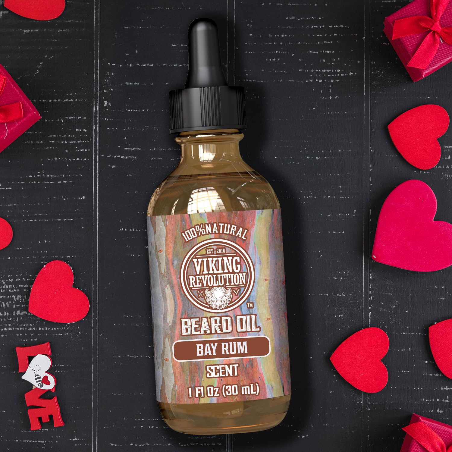 Viking Revolution Bay Rum Beard Oil for Men - Natural Softener and Conditioner with Argan & Jojoba Oils for Strengthening and Moisturizing