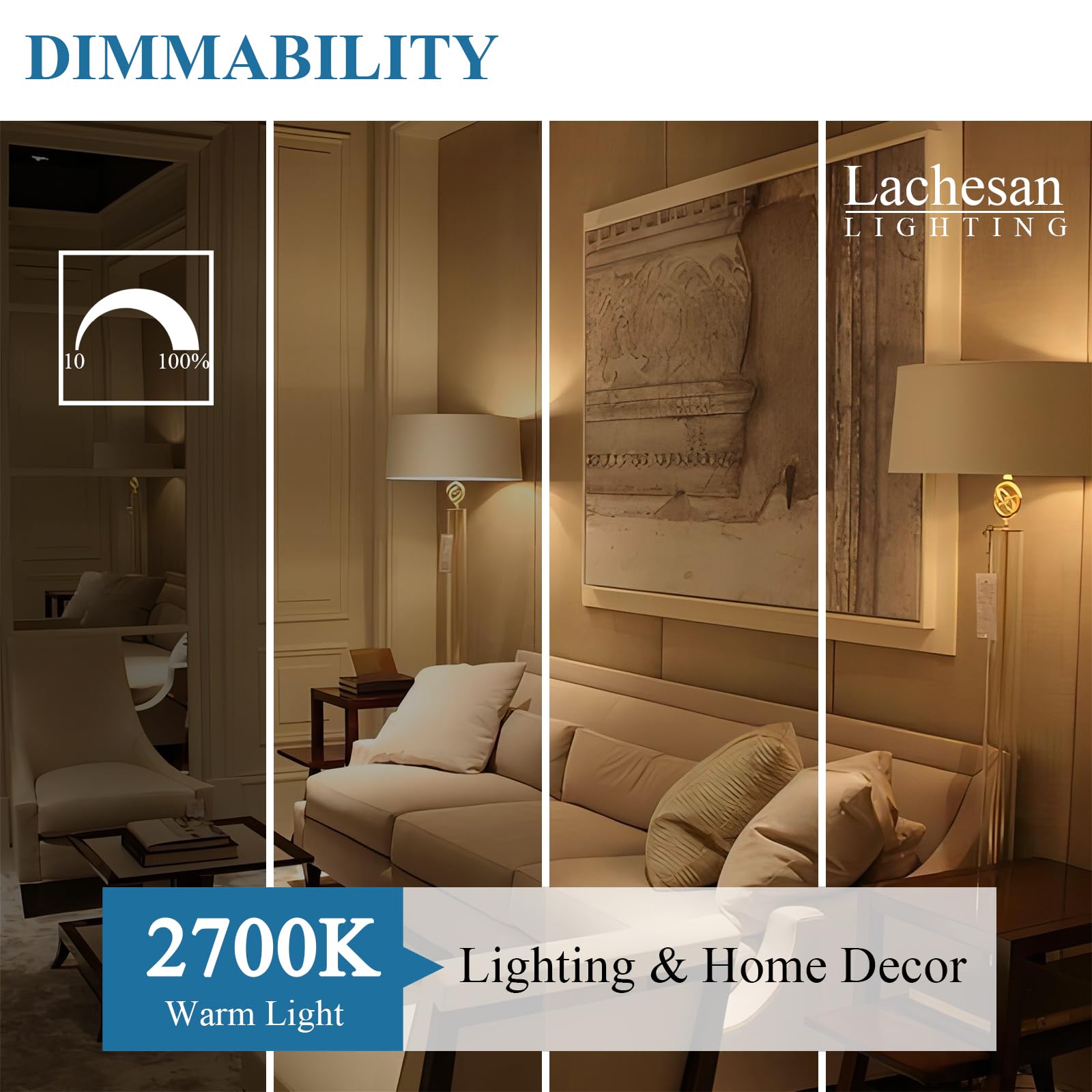 Lachesan JDE11 120v 100w, E11 Halogen Bulb(Replacement E11 Led Bulb) T4 Mini Candelabra Base, 2700K Warm White Dimmable for Chandeliers, Ceiling Fan, Table Lamps, Cabinet Lighting, 4 Pack