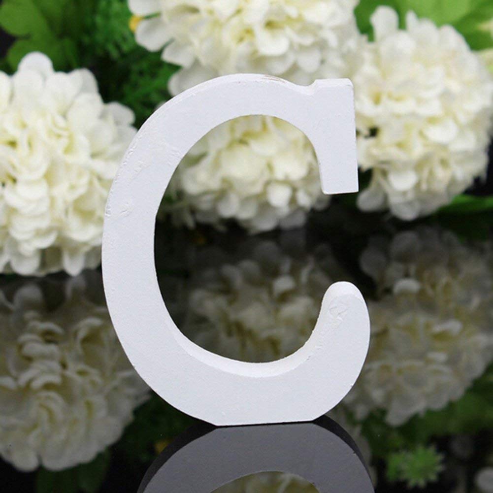 Totoo Decorative Wood Letters, Hanging Wall 26 Letters Wooden Alphabet Wall Letter for Children Baby Name Girls Bedroom Wedding Brithday Party Home Decor-Letters (C)