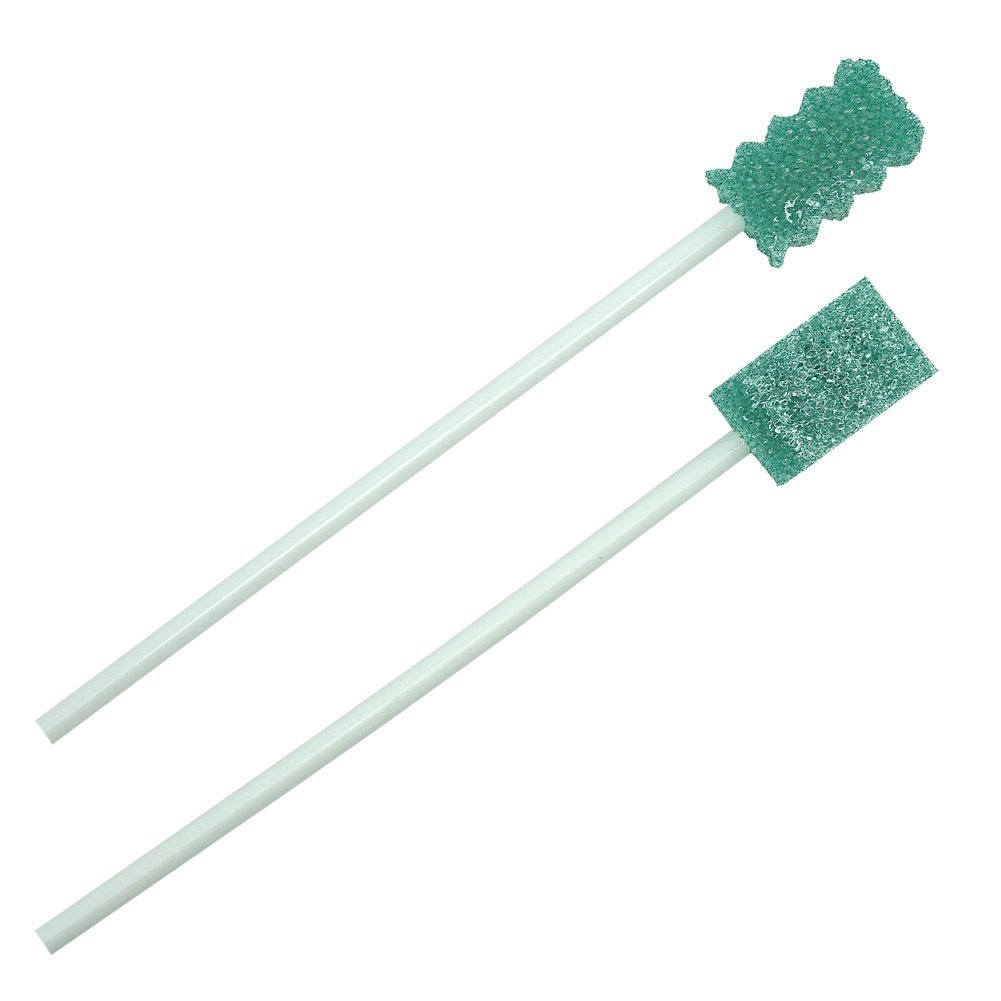 MUNKCARE Disposable Dentifrice Treated Oral Care Sponge Swabs, Individual Wrapped 150 Counts (Dark Green)