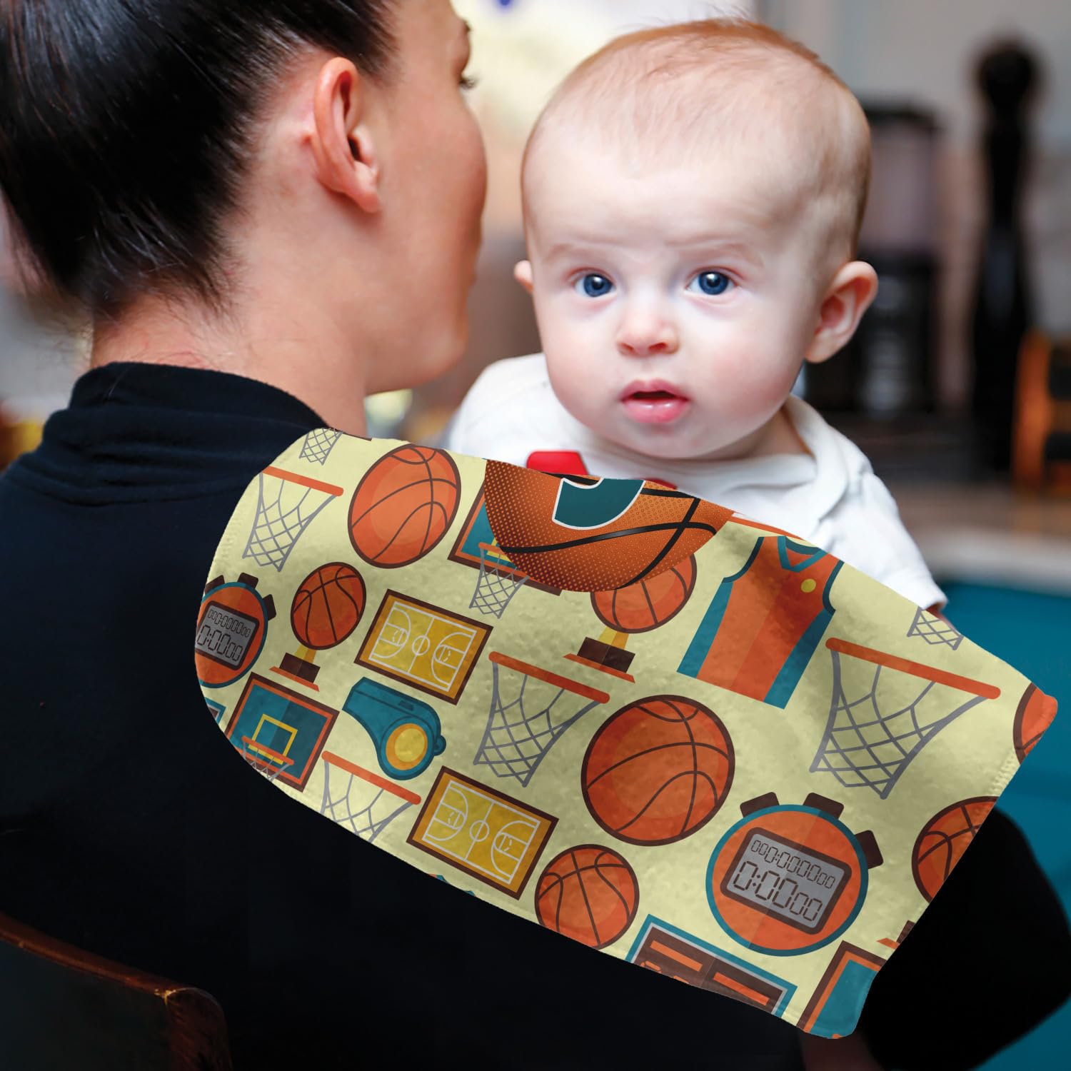 Personalized Basketball Burp Cloth - Fleece w/Name or Text