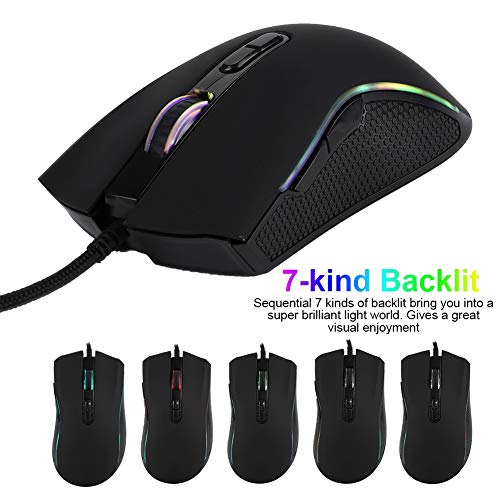 Gojiny Gamer Mice 7 LED Backlits Wired RGB Optical Gaming Mouse 1200 1600 2400 3200DPI for Windows 7 8 10 2000 XP