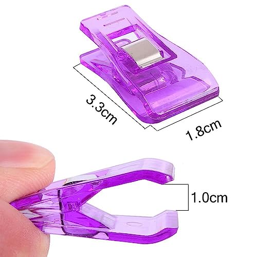 Tape Bias Maker 20pc Sewing Tools DIY Hemming Accessories Plastic Clip Storage Bag Clips Sewing Clips for Fabric Plastic Clips for Crafts(Yellow)