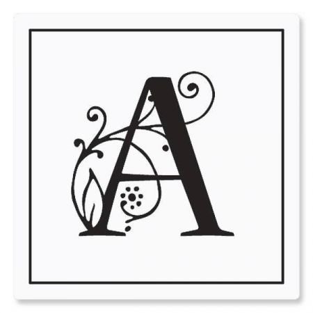 Personalized Ornate Black/White Initial Envelope Seals - Set of 144 Self-Adhesive, Flat-Sheet, 1-1/2" Sticker Seals, By Colorful Images