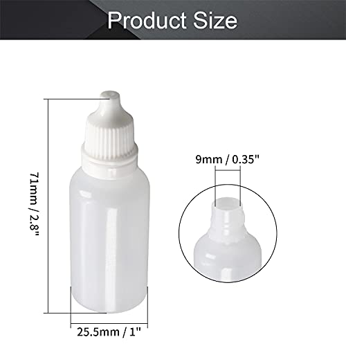 Othmro 0.7oz PE Lab Eye Plastic Dropper Bottles 10pcs, 20ml Squeezable Eye Liquid Dropper Thin Mouth Via of Liquid Sample Seal Storage Bottle with Childproof White Cap