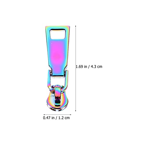 TEHAUX Rainbow Pulls Zipper Replacement 10pcs Metal Slider Zipper Repair Zipper for Sewing DIY Tailor Craft Coats Jacket Purses Luggage Backpacks Bags Shoes