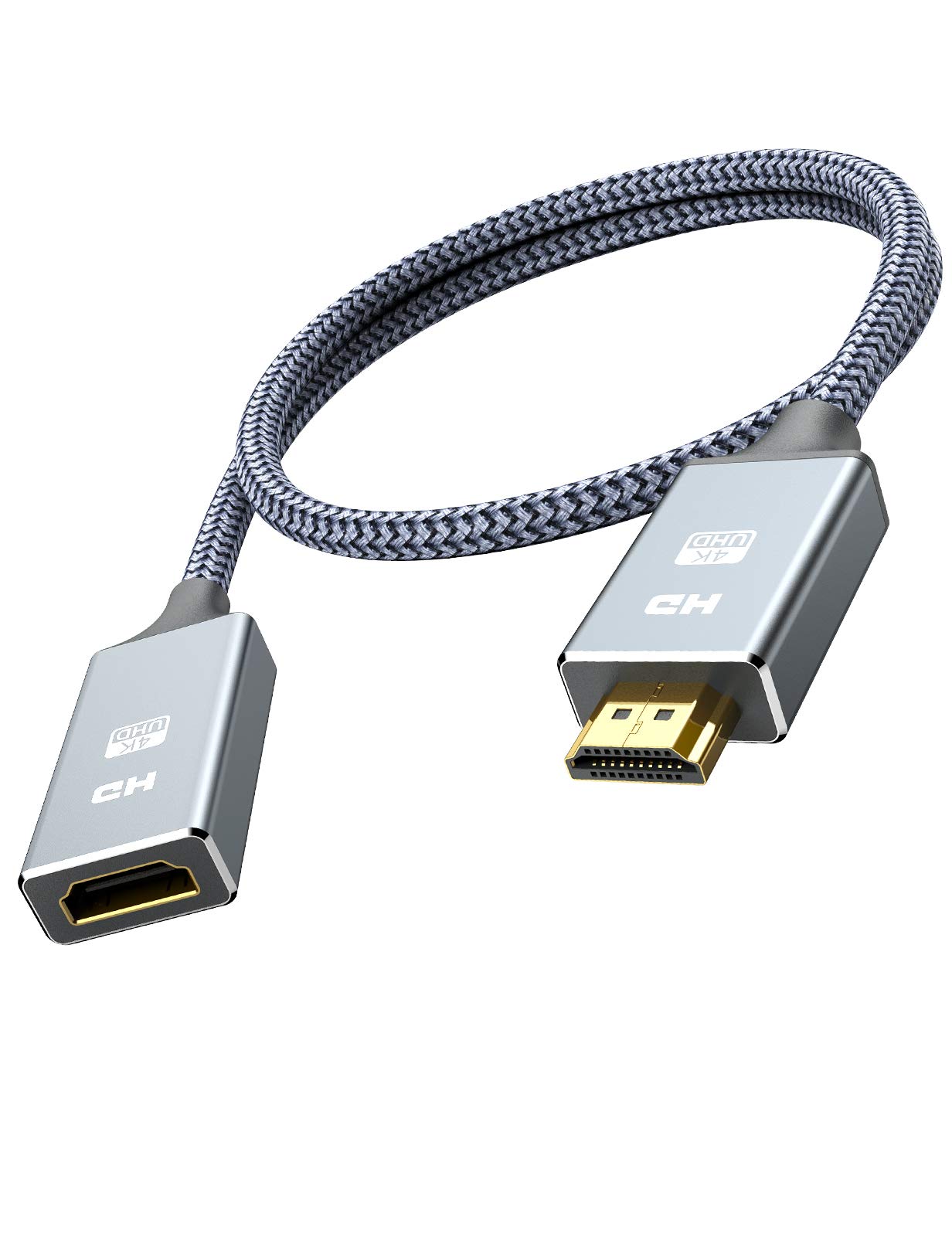 oldboytech HDMI Extension Cable 1FT, 4K HDMI Extender Male to Female Cable, Nylon Braided 2.0 hdmi Extender Cable Supports 3D, Full HD,2160p,Compatible with Roku Fire Stick,for PS4,for HDTV, Monitor